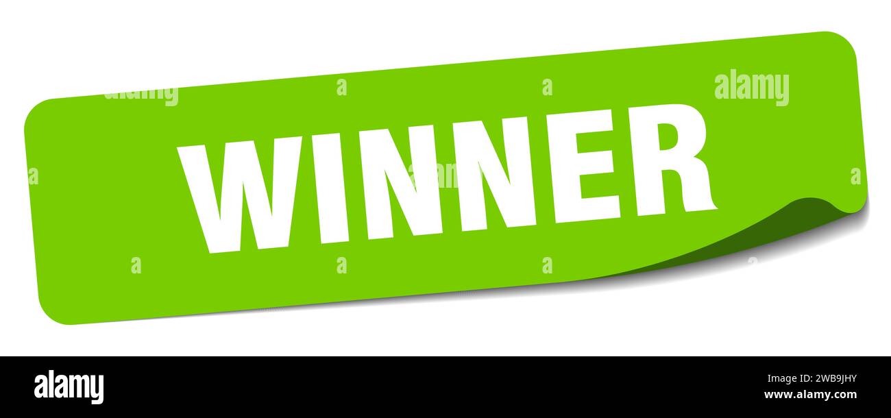 winner sticker. winner rectangular label isolated on white background ...