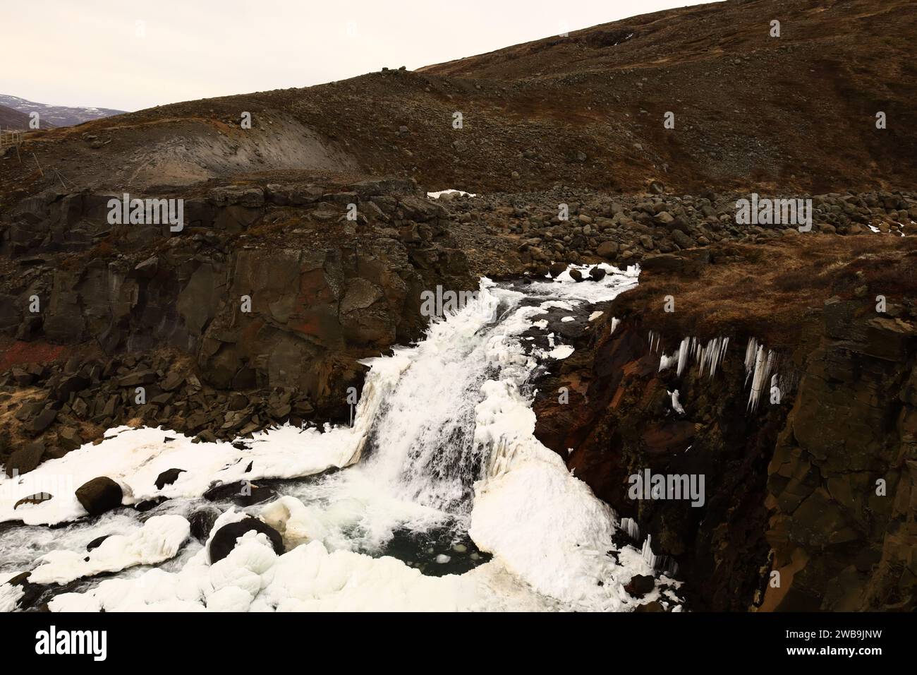 The Rjúkandi waterfall in the Eastern region of Iceland Stock Photo - Alamy