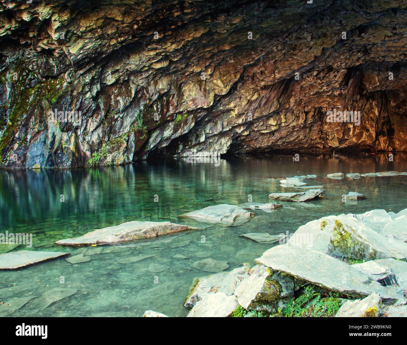 Inside Rydal caves, close to Rydal Water, produced in landscape format ...