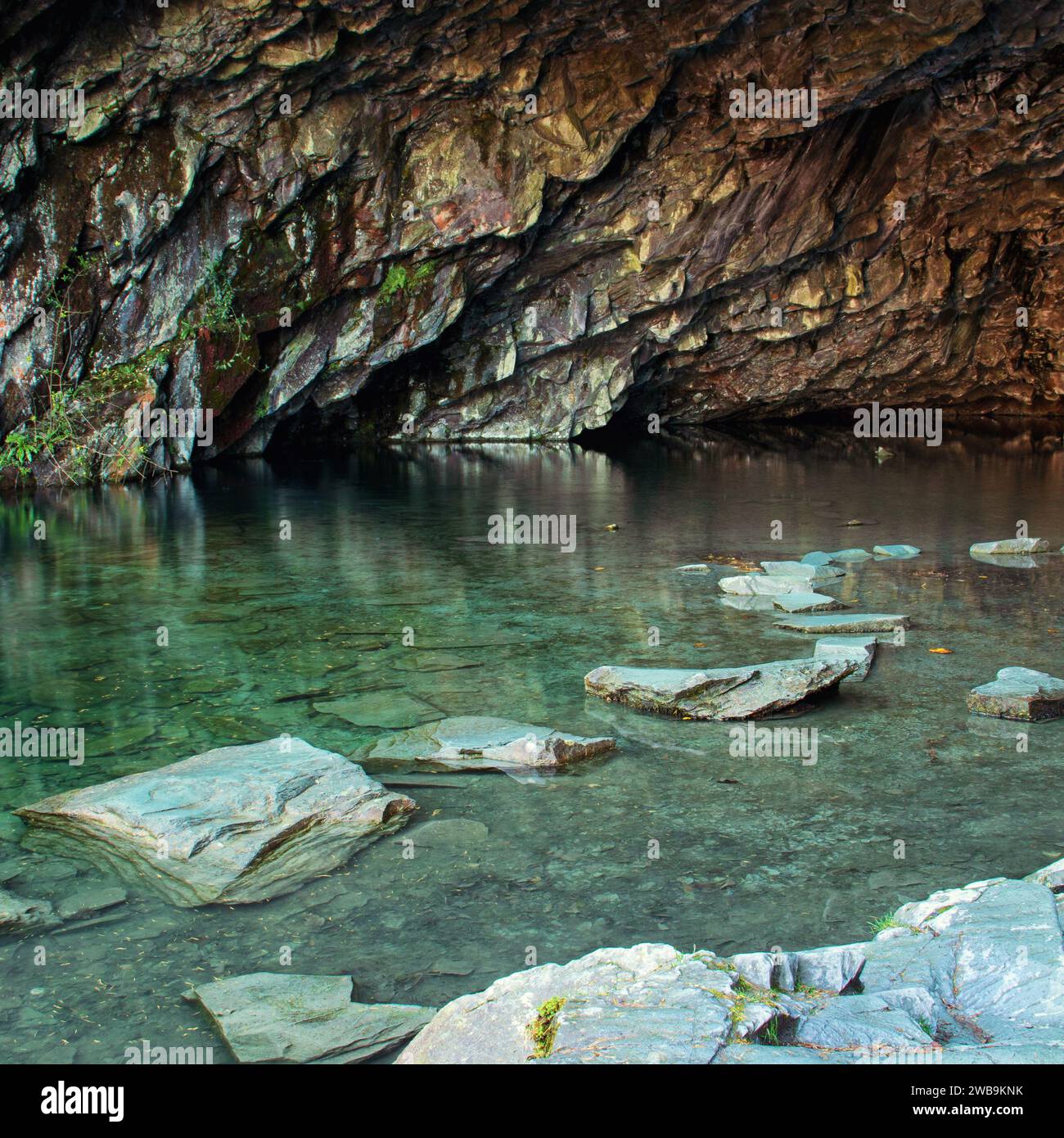 Inside Rydal caves, close to Rydal Water, produced in square format ...
