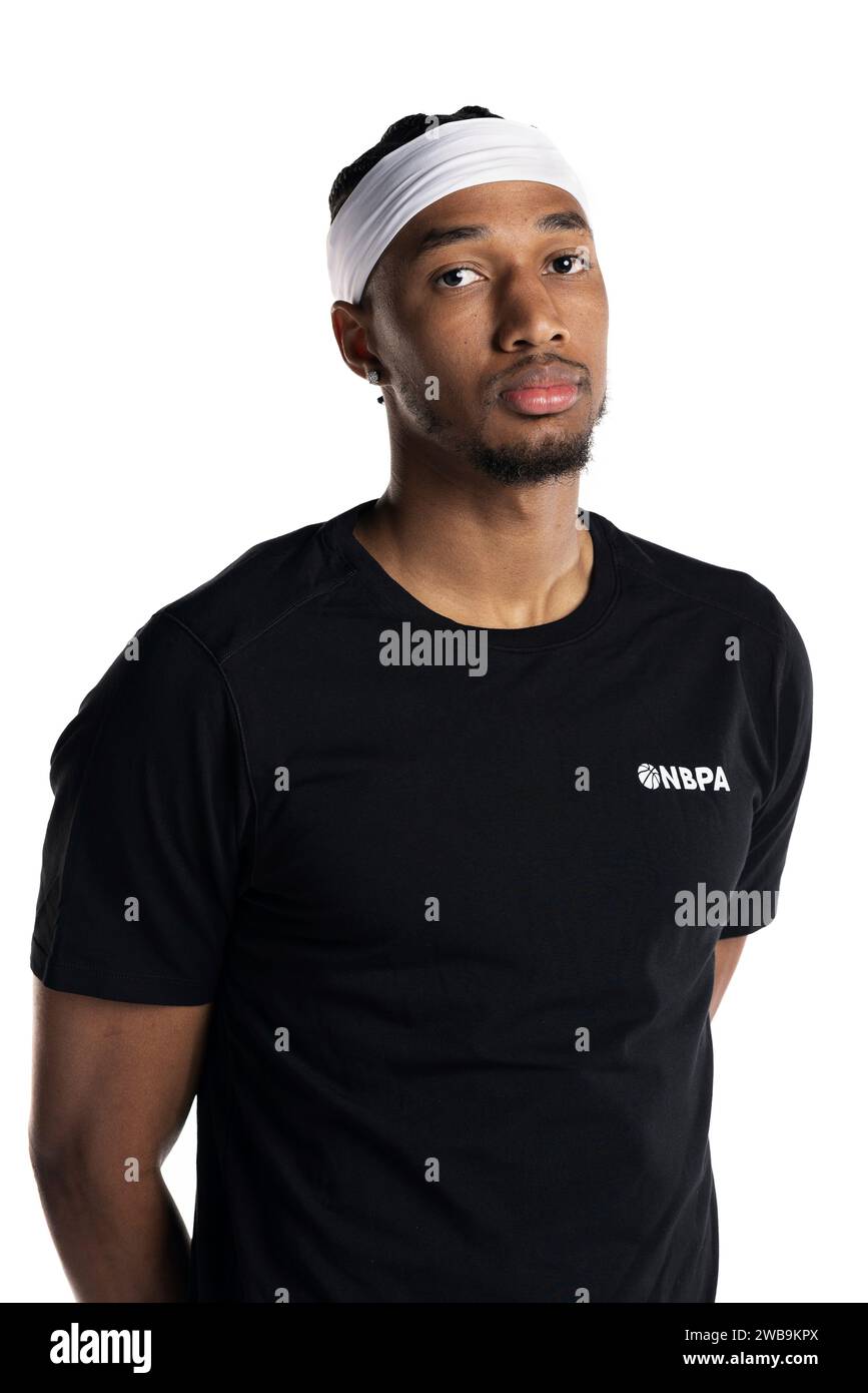 Aaron Wiggins poses for a portrait on October 2, 2023 in Oklahoma City ...