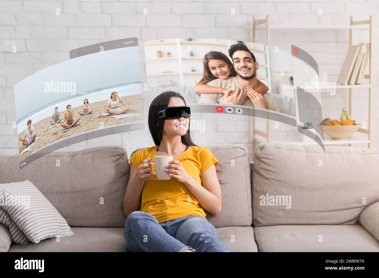 Exploring the virtual realm, young woman connects with loved family ...