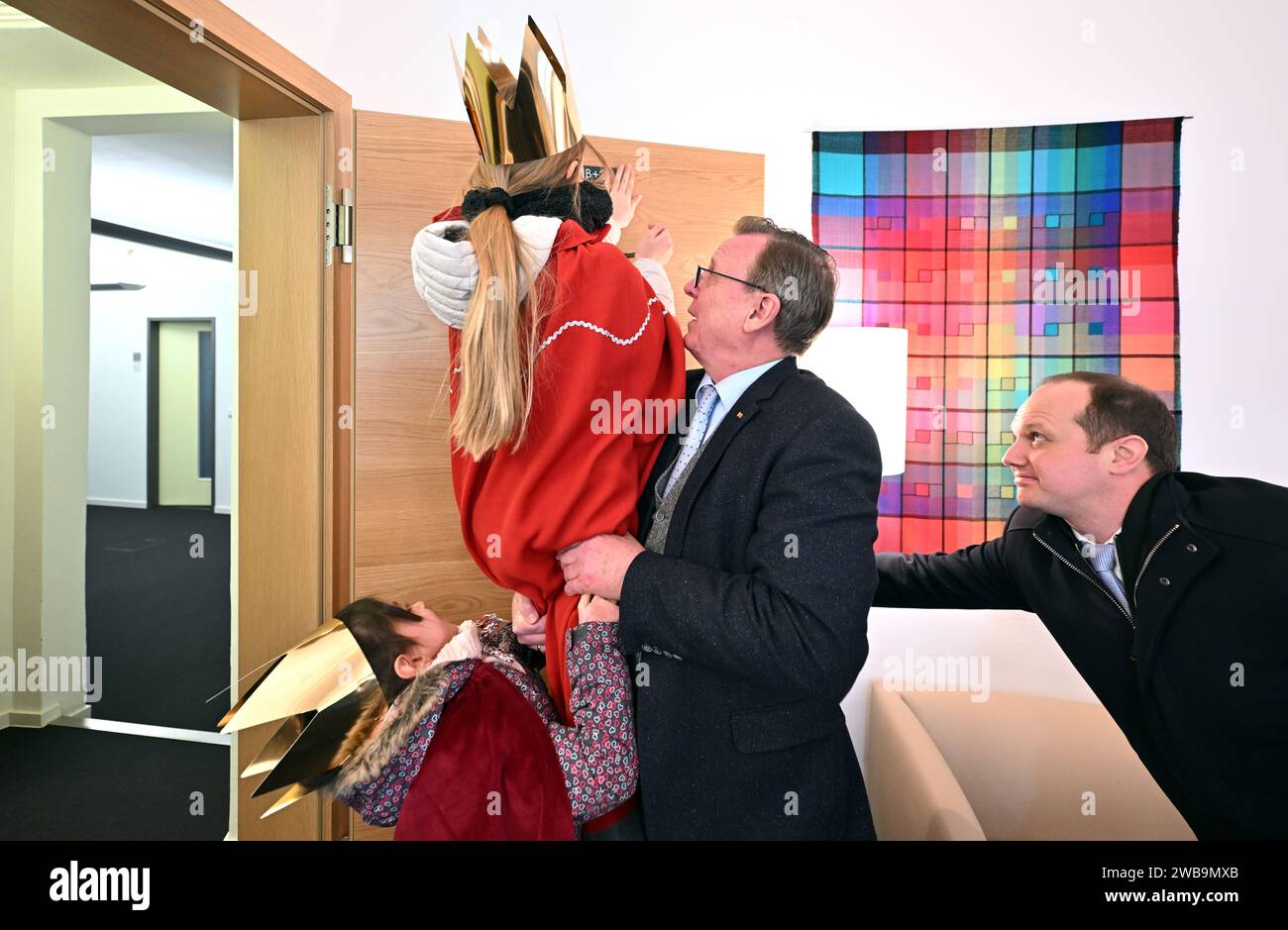 Erfurt, Germany. 09th Jan, 2024. Bodo Ramelow (M, Die Linke), Minister ...