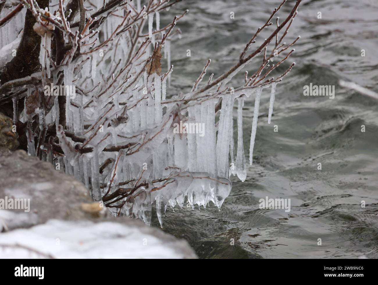Tutzing, Bayern, Deutschland 09. Januar 2024: Ein Wintertag in Tutzing ...
