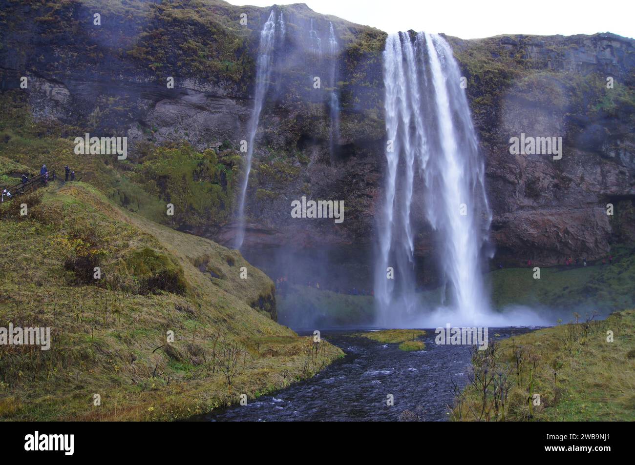 Seljalandsfoss Waterfall on the Seljalands River with its origin from ...
