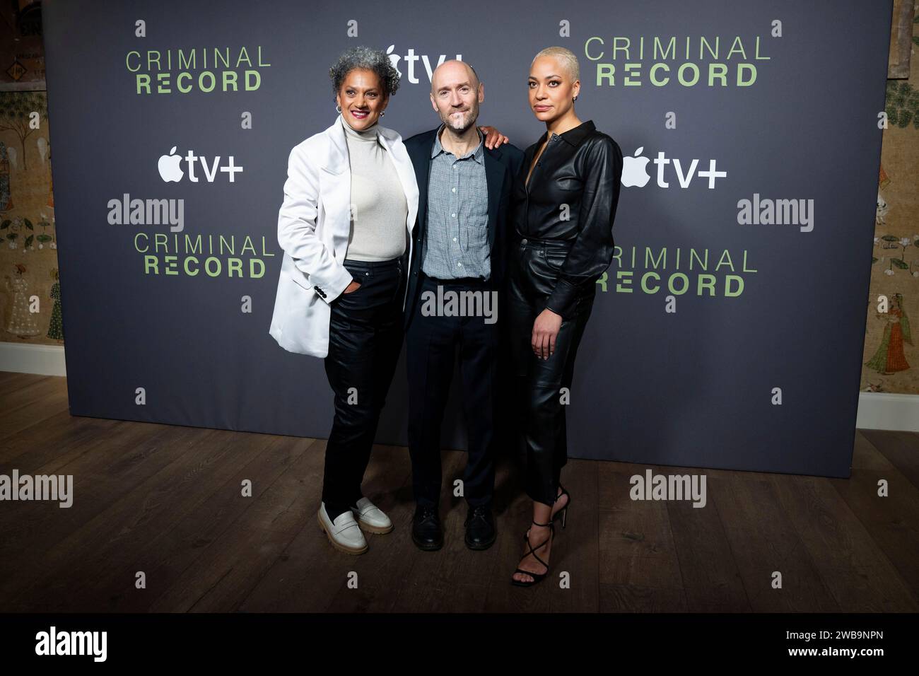 Cathy Tyson, from left, Paul Rutman, and Cush Jumbo pose for ...