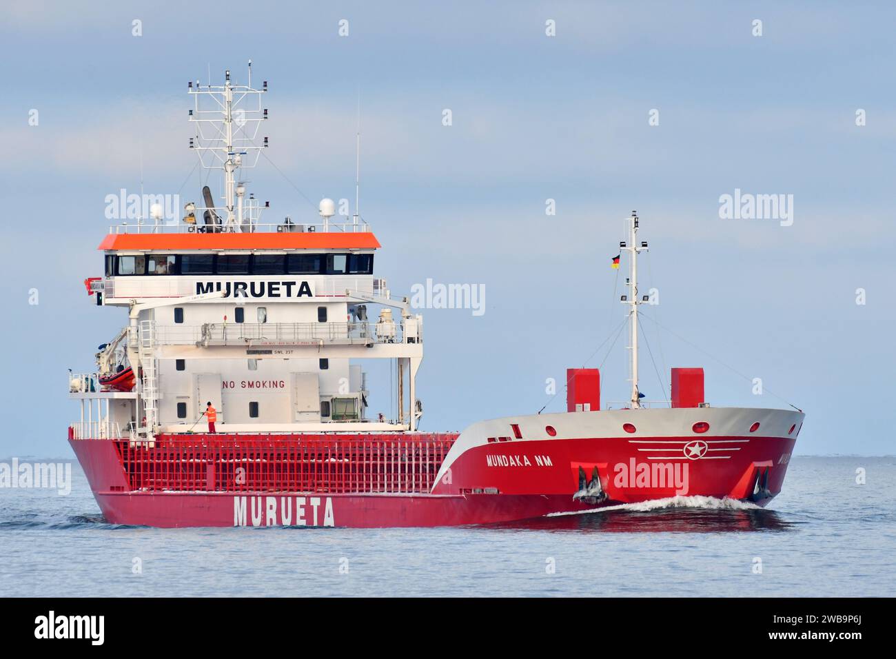 General Cargo Ship MUNDAKA NM at the Kiel Fjord Stock Photo - Alamy