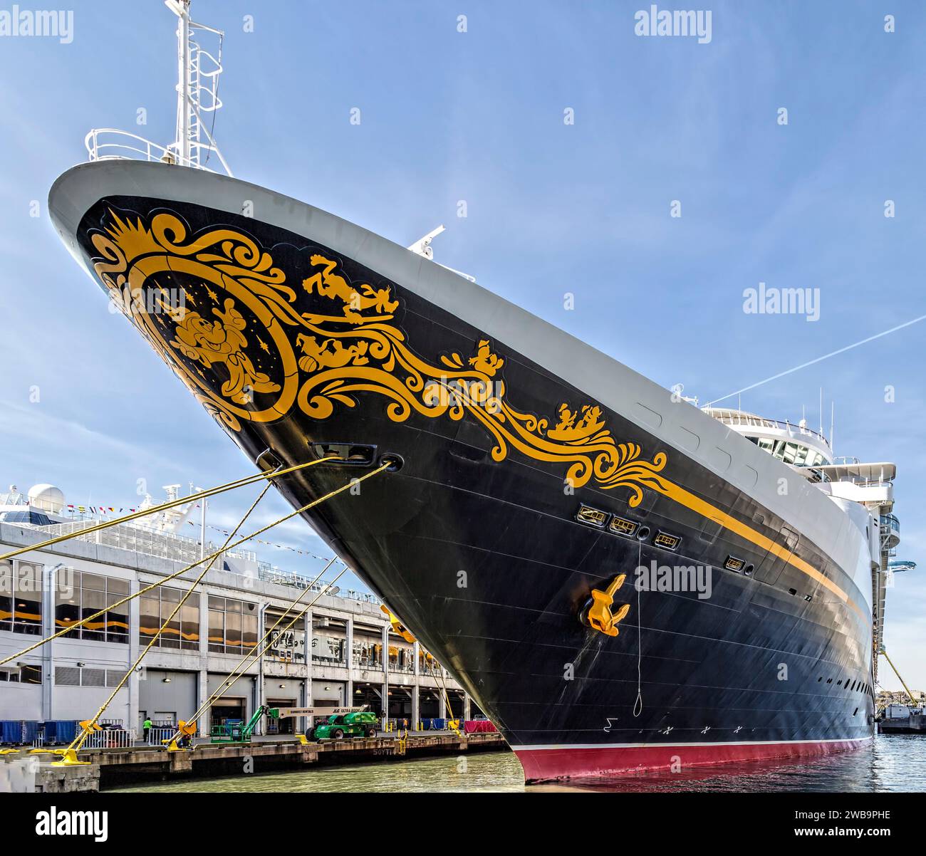 Disney Magic, of Disney Cruise Line, docked at New York Passenger Ship ...