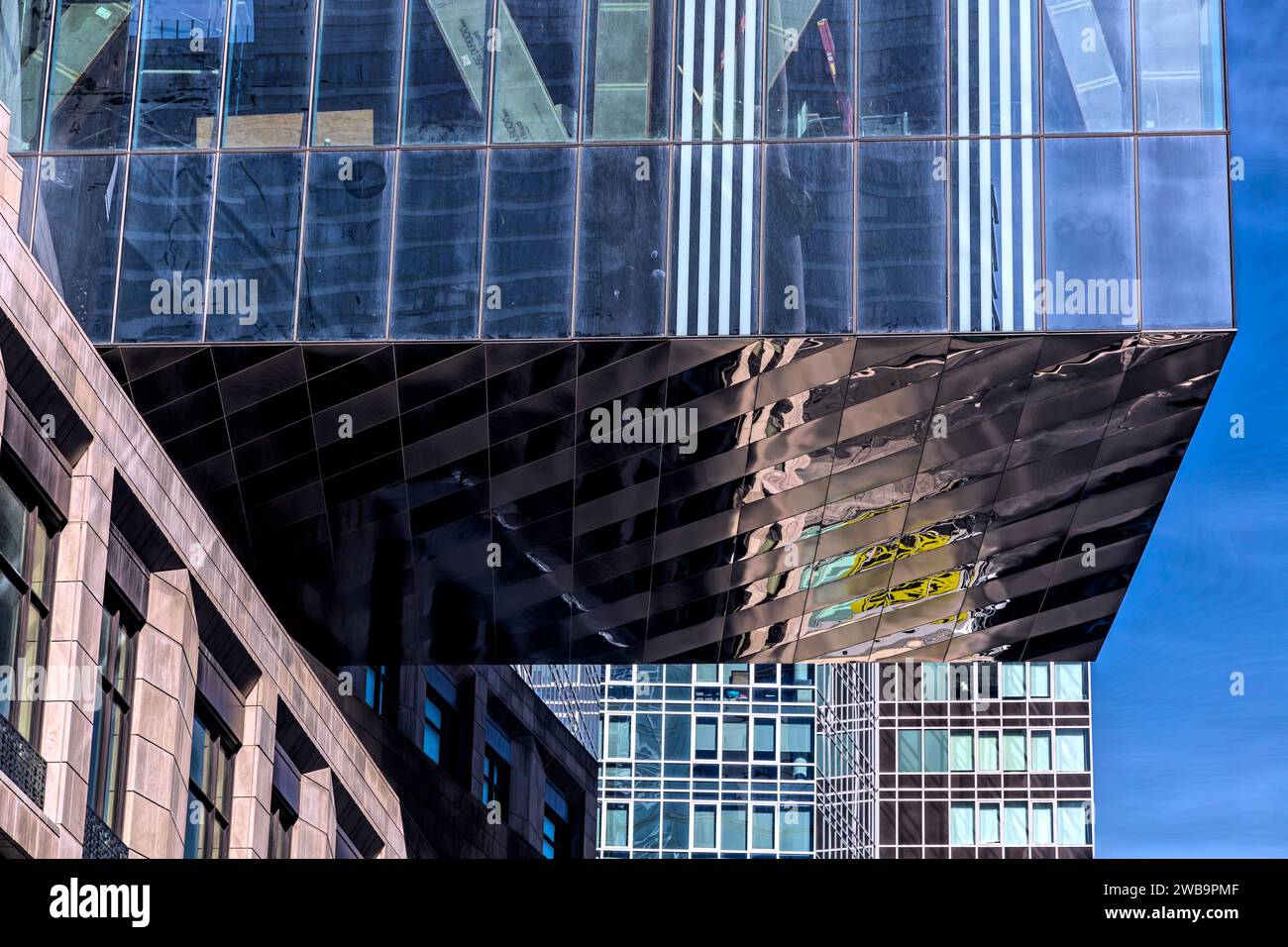 The north wing of One West End is cantilevered over the building’s ...