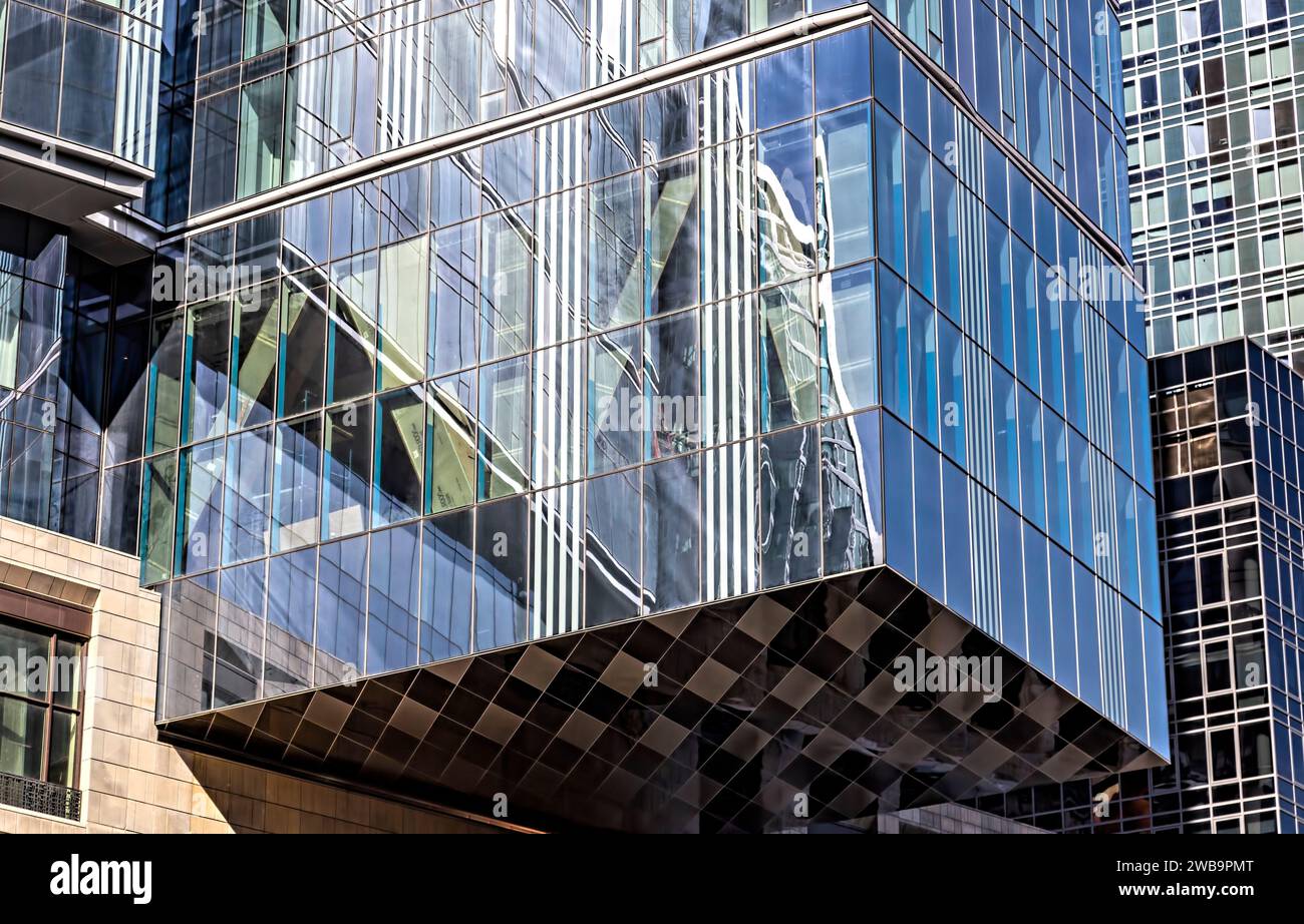 The north wing of One West End is cantilevered over the building’s ...