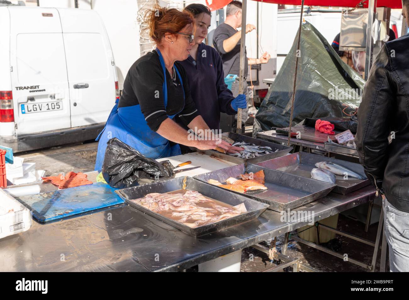 Malta - December 3, 2023: A fish market with fresh fish from Malta ...