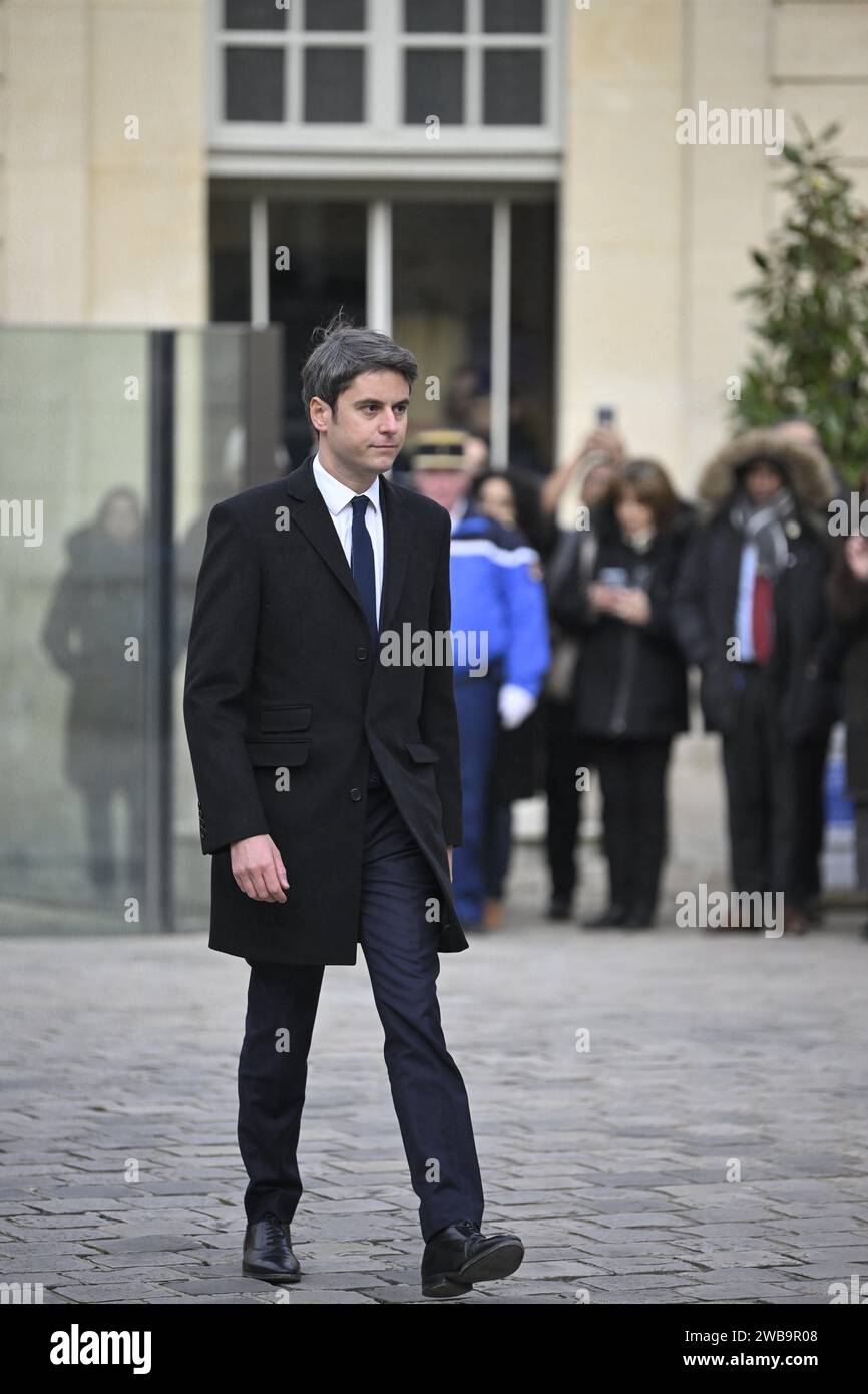 Paris, France. 09th Jan, 2024. Newly appointed Prime minister Gabriel ...