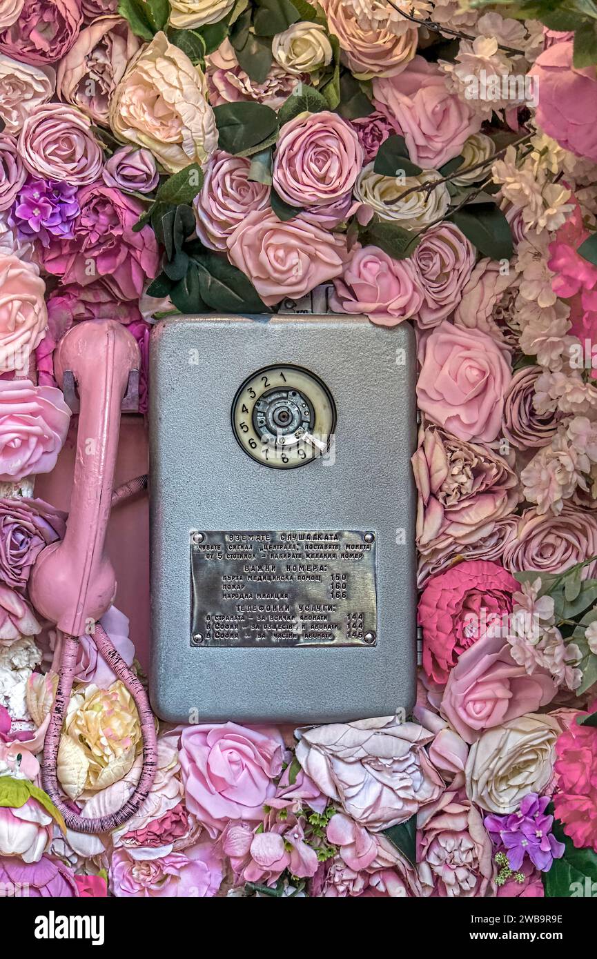 Retro telephone beautiful flowers hi-res stock photography and images ...