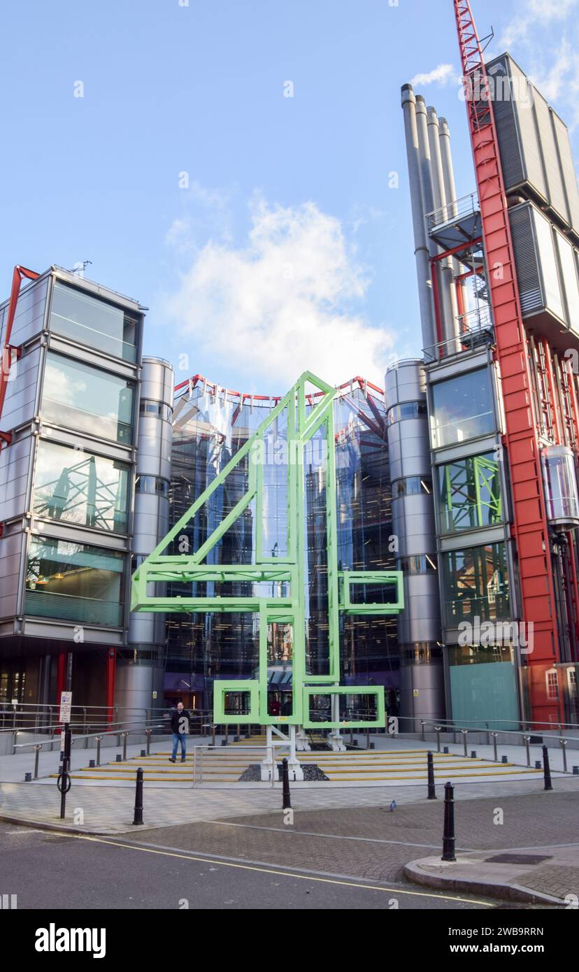 London, UK. 9th January 2024. Exterior view of the Channel 4 ...