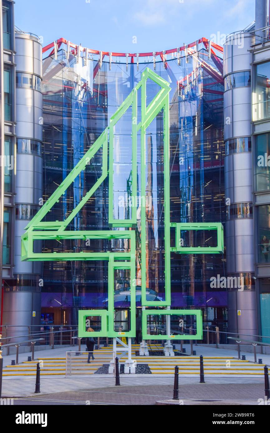 London, UK. 9th January 2024. Exterior view of the Channel 4 ...