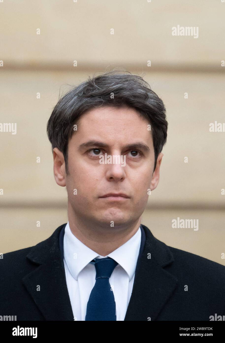 Paris, France. 09th Jan, 2024. Newly appointed Prime minister Gabriel ...