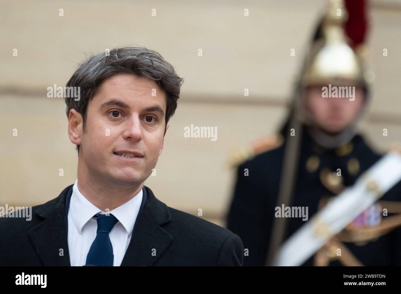 Paris, France. 09th Jan, 2024. Newly appointed Prime minister Gabriel ...