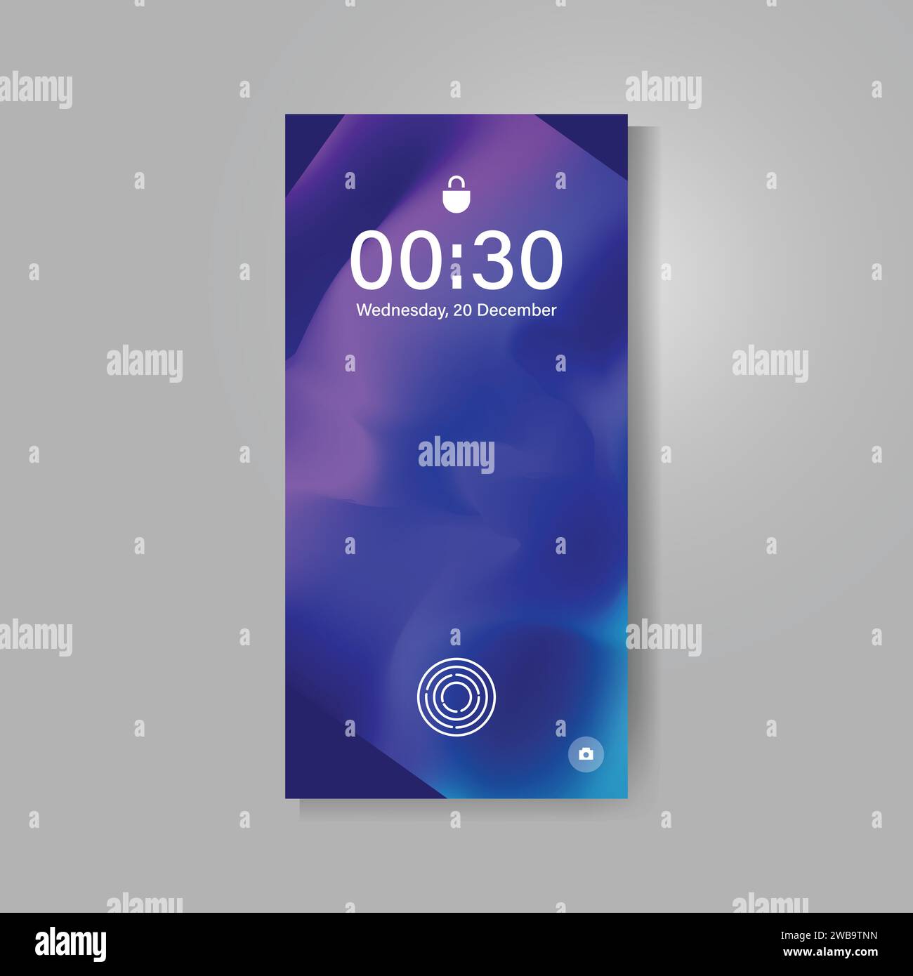 Smartphone screen with gradient grainy abstract wallpaper vector Stock ...