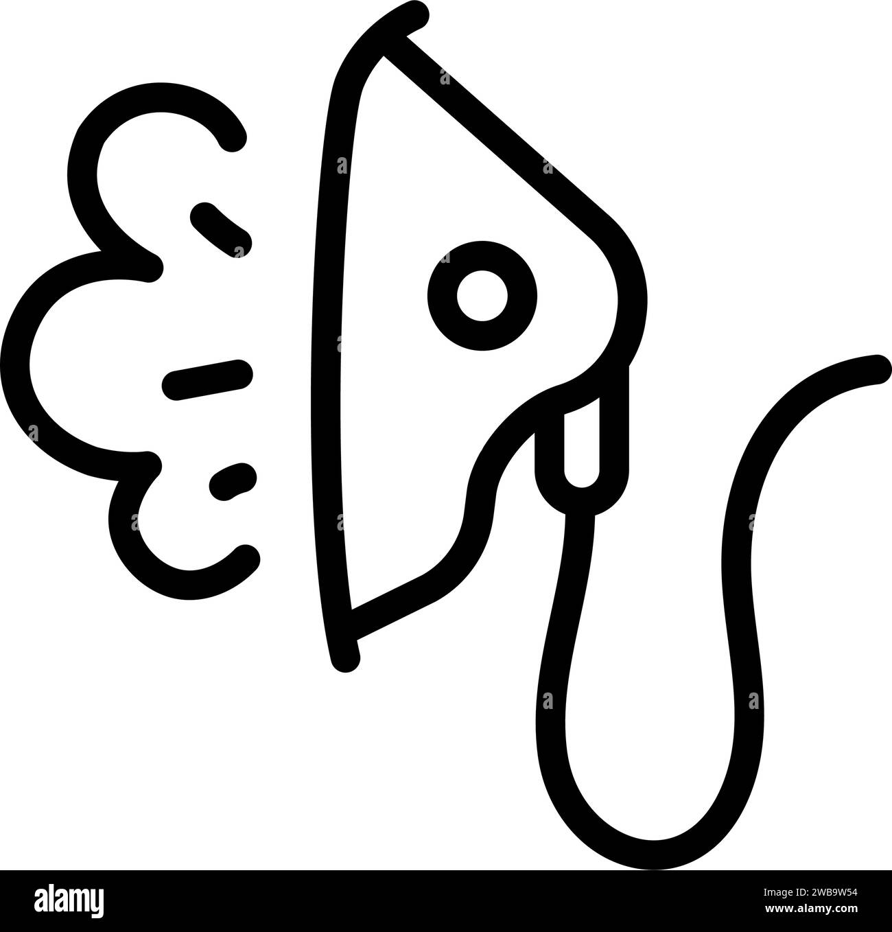 Nebulizer vector icon illustration sign. Line icon of a respiratory ...