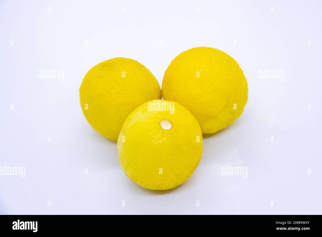 Fresh Yellow Lemon Citrus isolated on white backround Stock Photo - Alamy