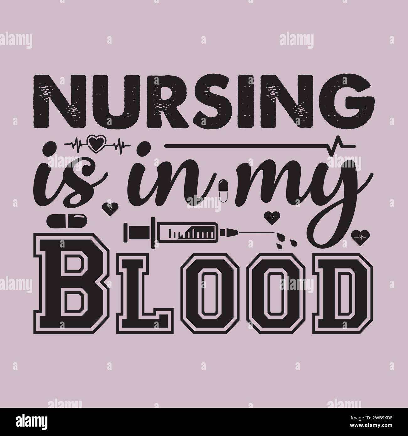 Nurse SVG Design Typography T-Shirt Design Stock Vector Image & Art - Alamy