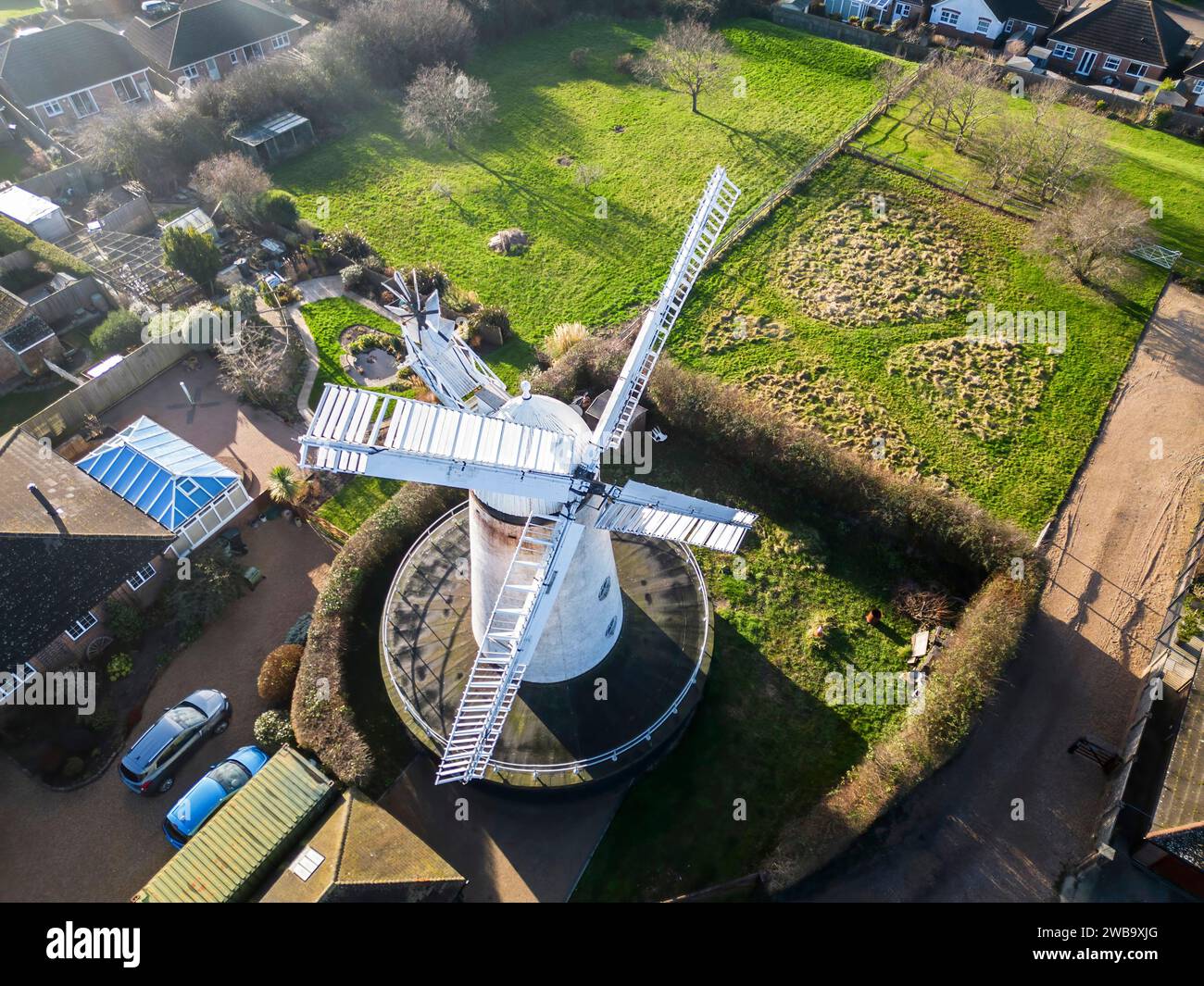 aerial view of stone cross windmill a tower mill east sussex. The mill ...