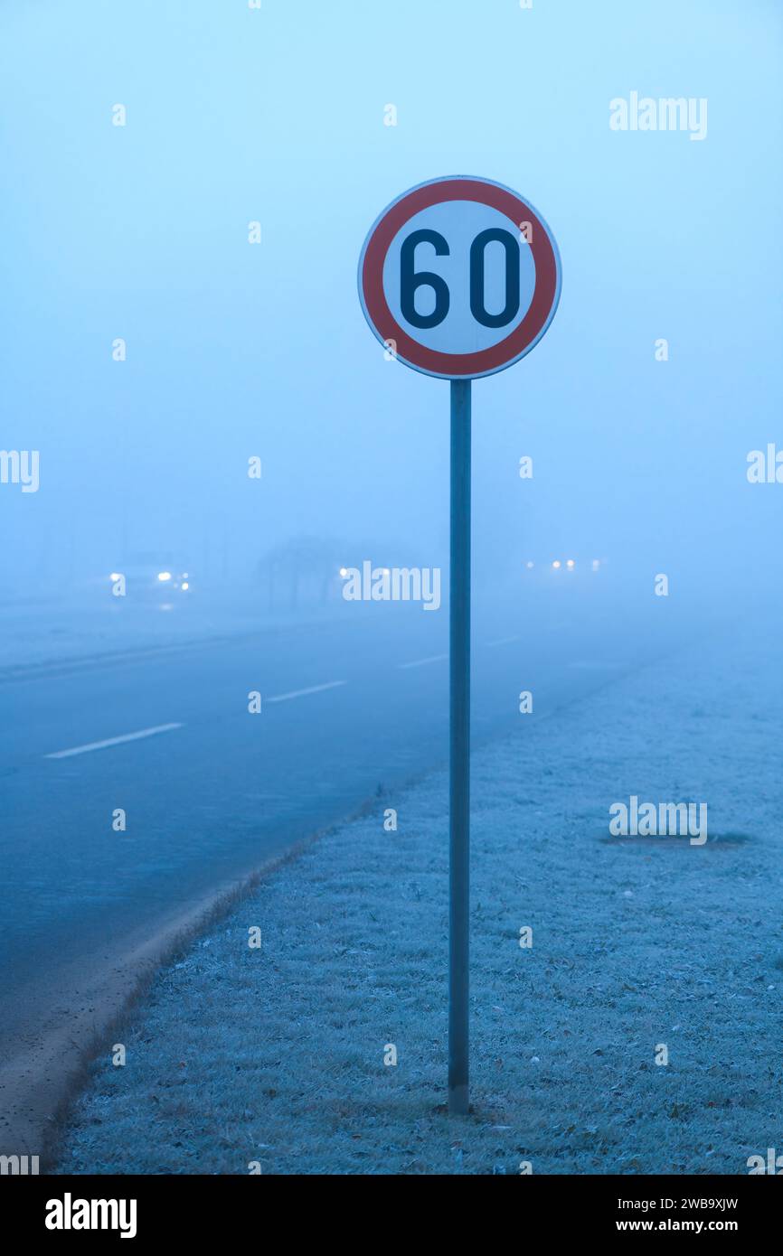 Speed limit sign 60 hi-res stock photography and images - Alamy