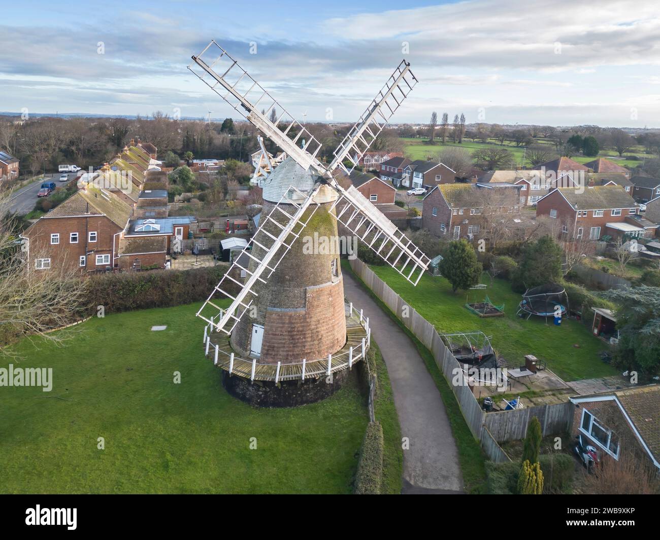 aerial view of ovenden mill or mocketts mill a tower mill in the ...