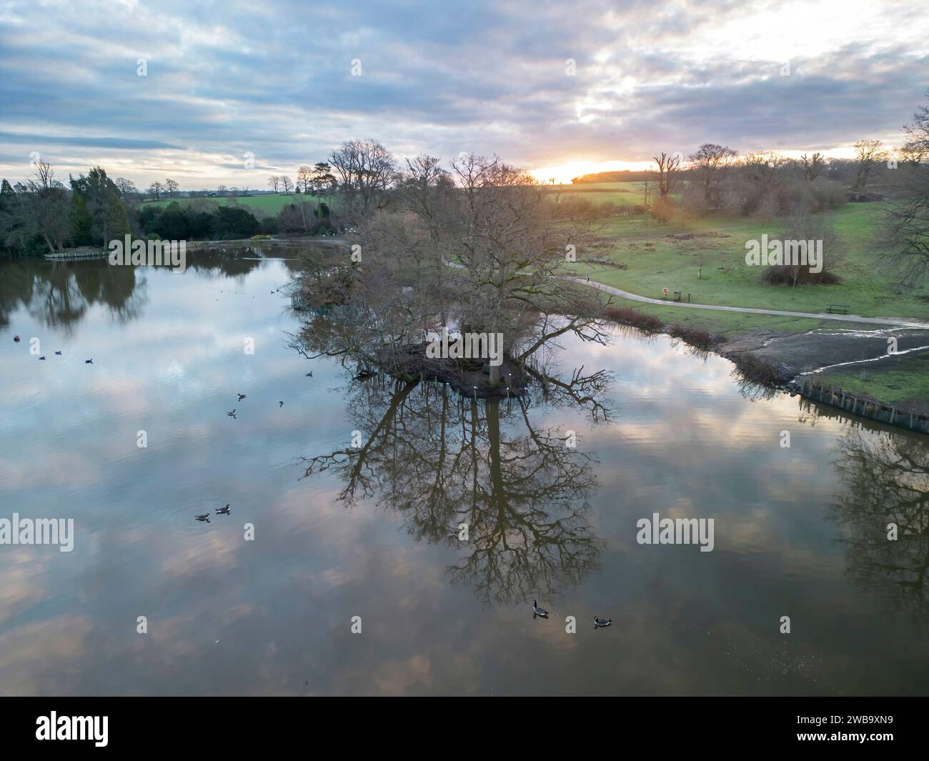 aerial view of the 80 acre dunorlan park and lake in royal tunbridge ...