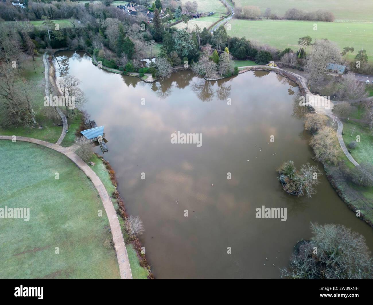 aerial view of the 80 acre dunorlan park and lake in royal tunbridge ...