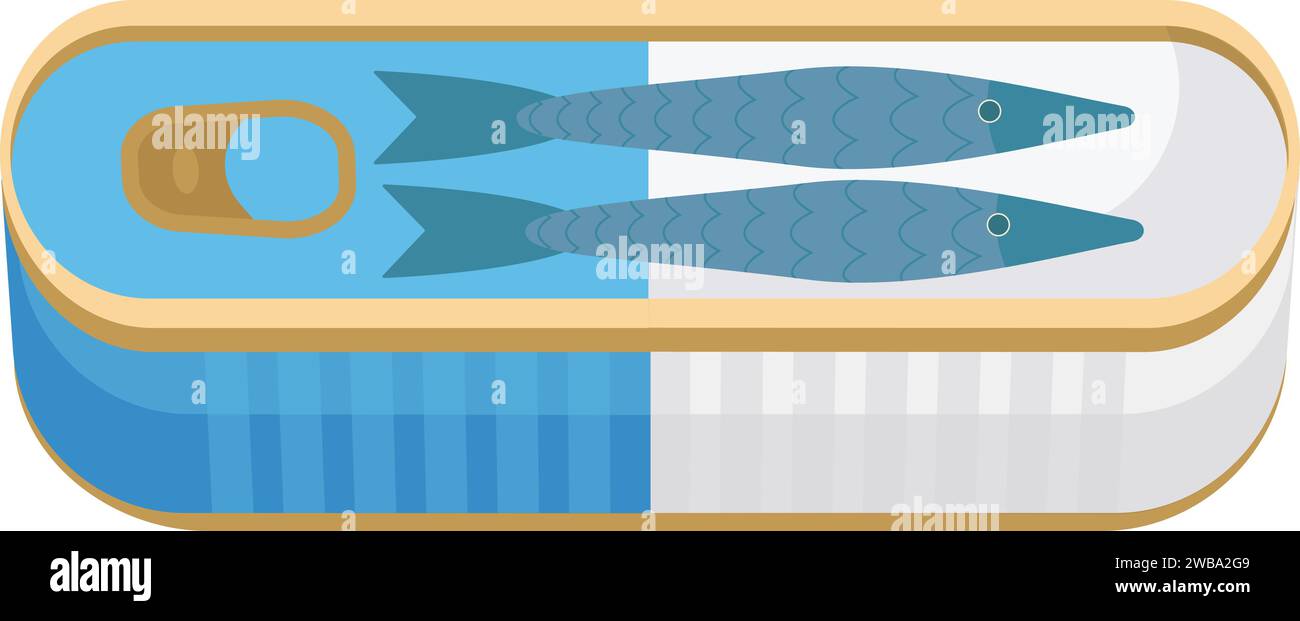 Ocean fish tin icon cartoon vector. Canned food Stock Vector Image ...