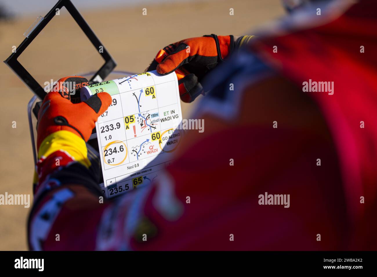 Illustration Roadbook during the Stage 4 of the Dakar 2024 on January 9 ...