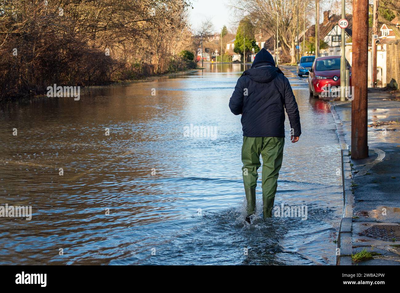 Staines Upon Thames, Surrey, UK. 9th January, 2024. It was another bad ...