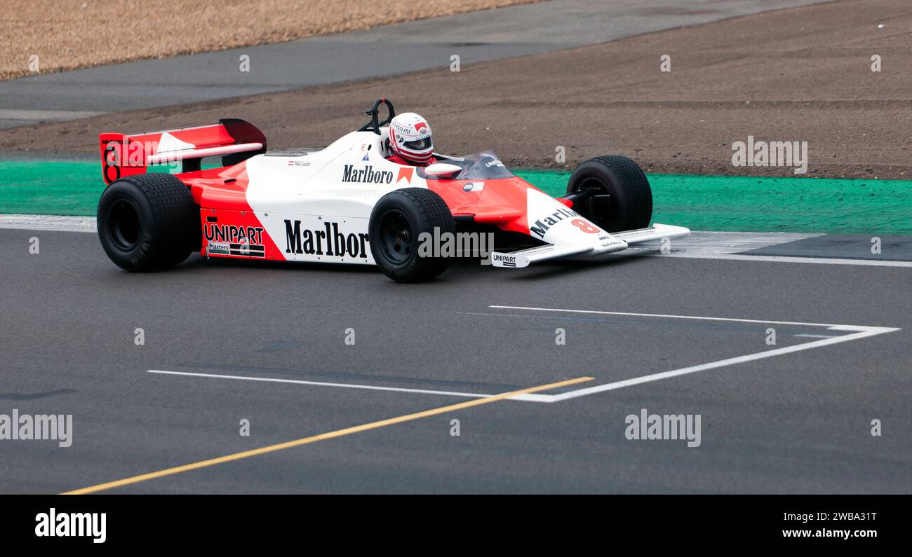 Mark Higson driving Niki Lauda's White and Red, 1982, McLaren MP4/1B ...