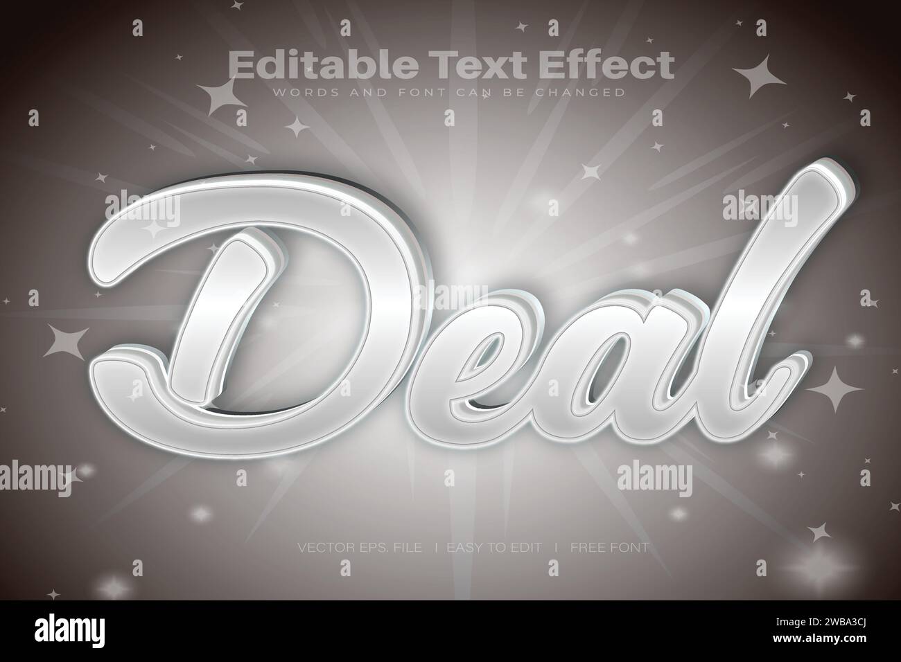Vector Deal 3d text effect 100 editable eps file word and font can be ...