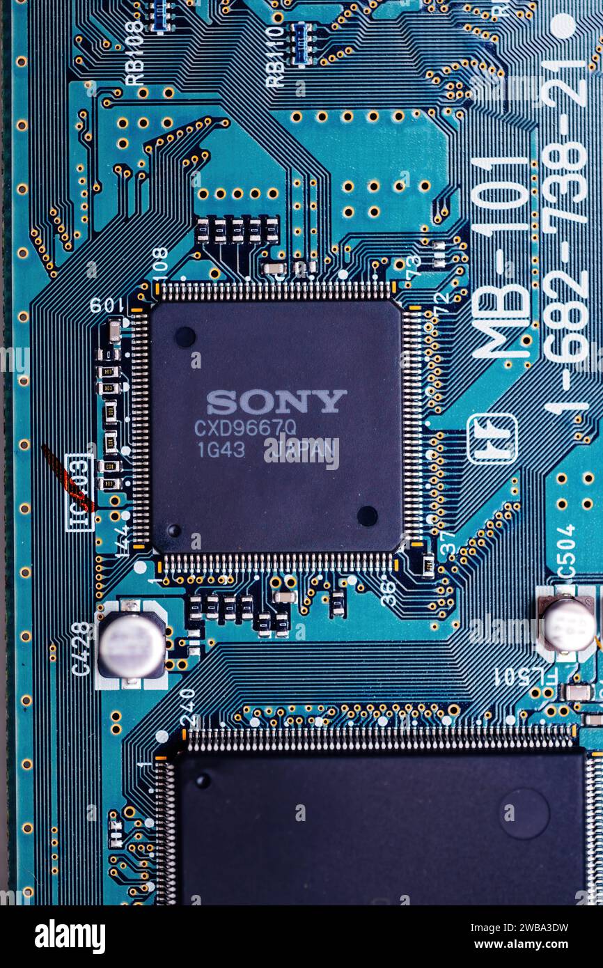 Tokyo, Japan - Mar 29, 2023: Close-up photography of a Sony CXD9667Q ...