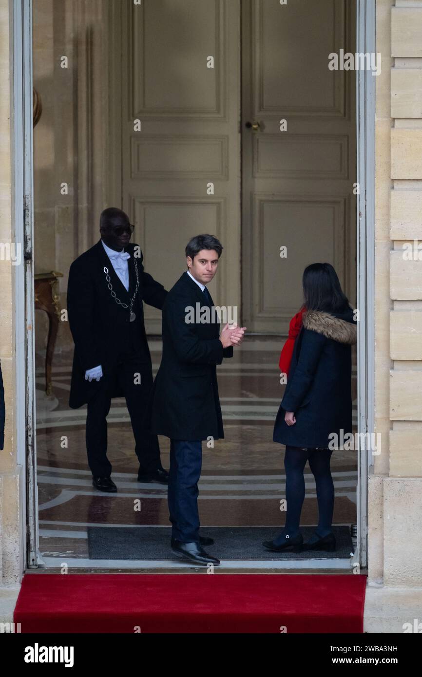 Paris, France. 09th Jan, 2024. Newly appointed Prime minister Gabriel ...