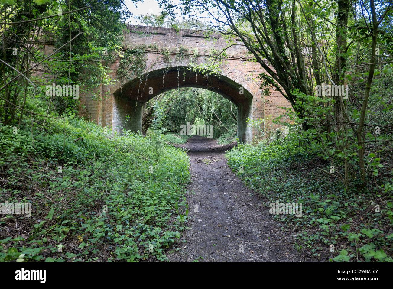Bridge on the disused Didcot to Southampton railway line looking north ...