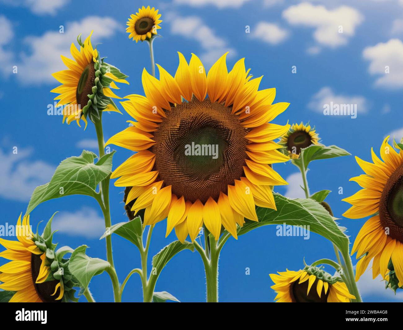 Yellow sun flowers on flower Stock Vector Images - Alamy