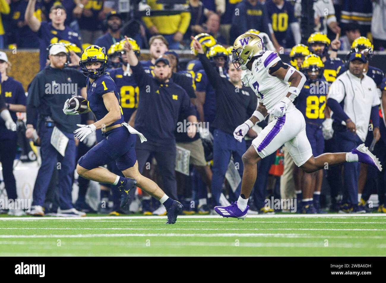 Houston, Texas, USA. 08th Jan, 2024. Michigan wide receiver Roman ...