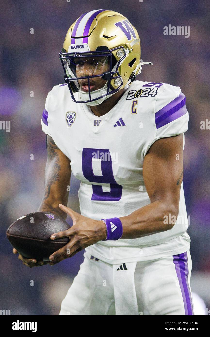 January 08, 2024: Washington quarterback Michael Penix Jr. (9) during ...