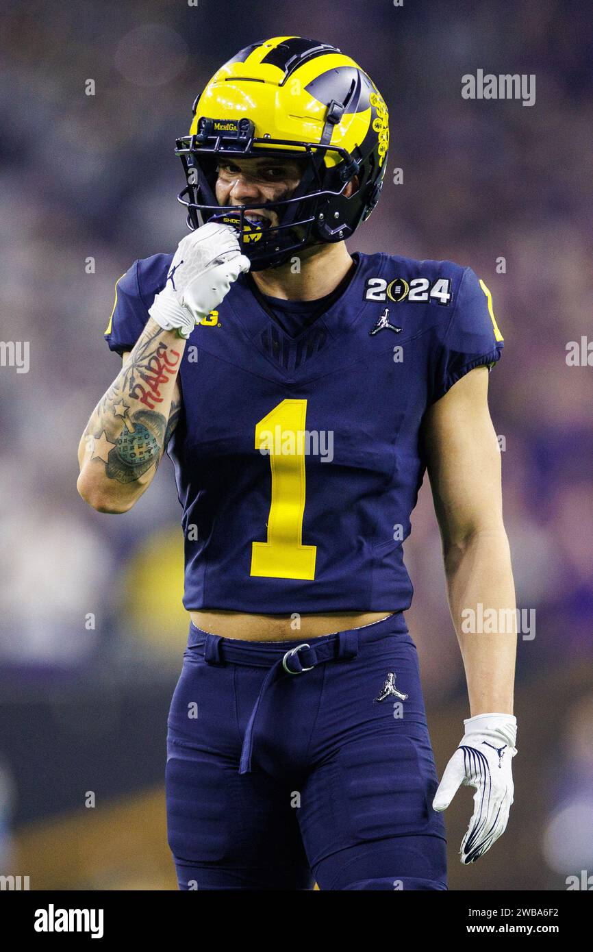 Houston, Texas, USA. 08th Jan, 2024. Michigan wide receiver Roman ...
