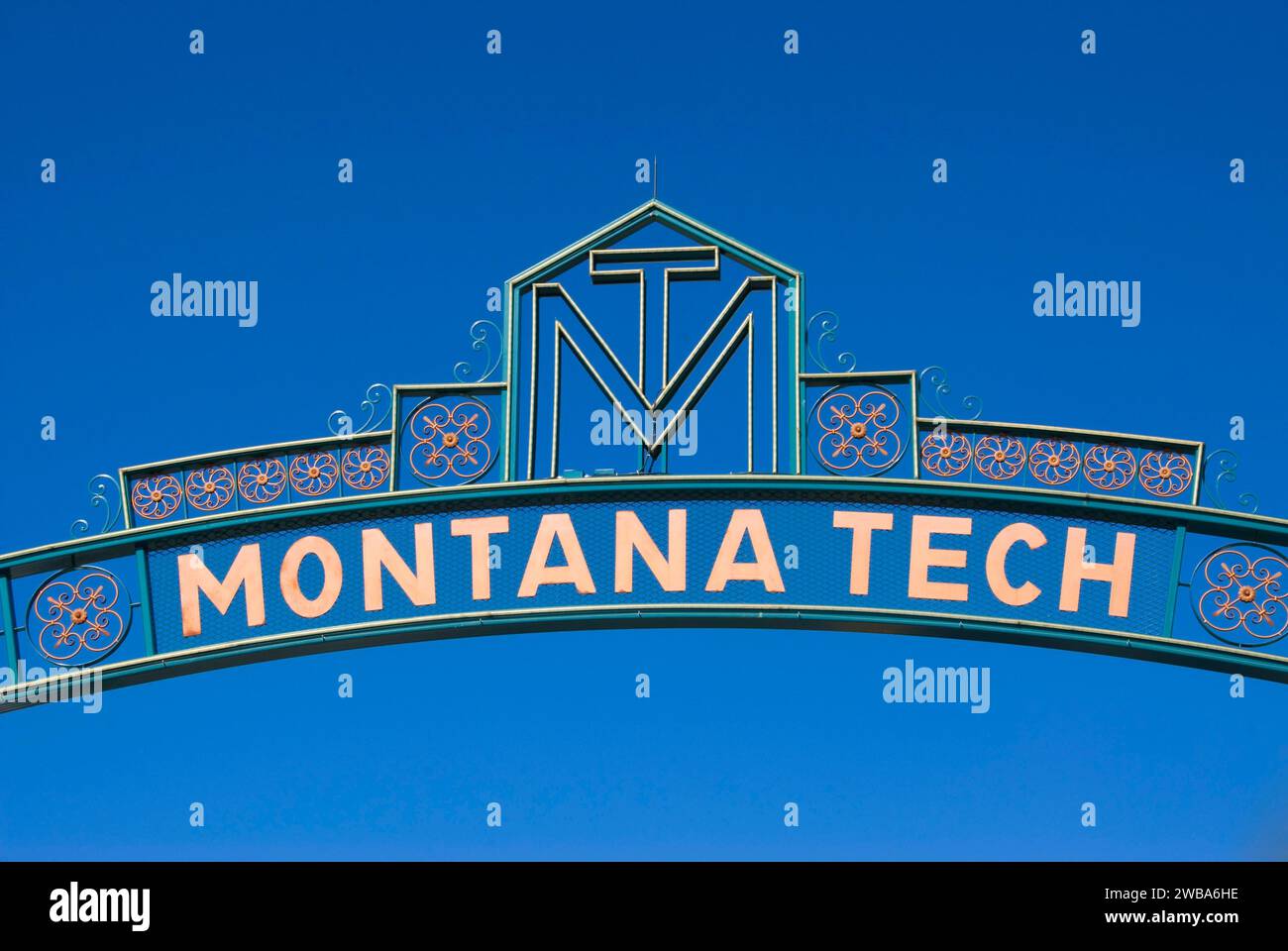 Montana Tech Gateway Arch, Old Lexington Gardens, Butte, Montana Stock ...