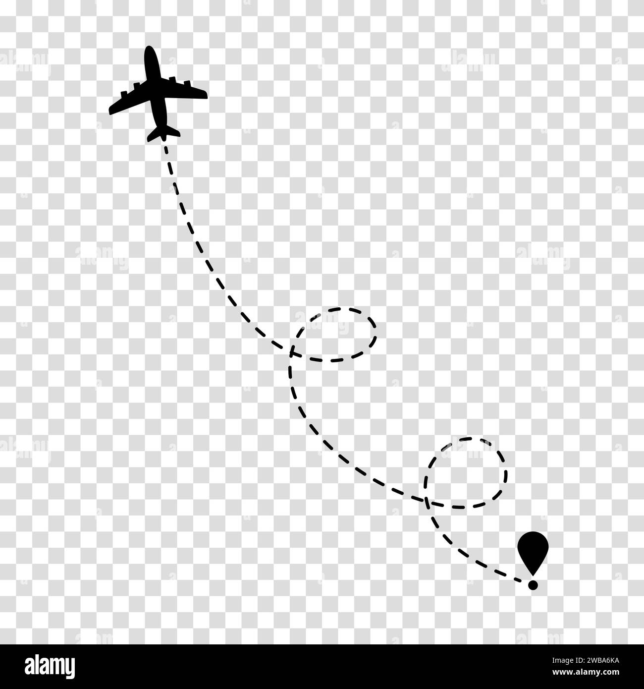 Airplane route plane path. Travel concept. Dotted path airplane ...