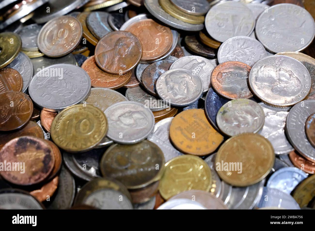 Indian Old vintage coins, vintage coin abstract with English & Indian ...