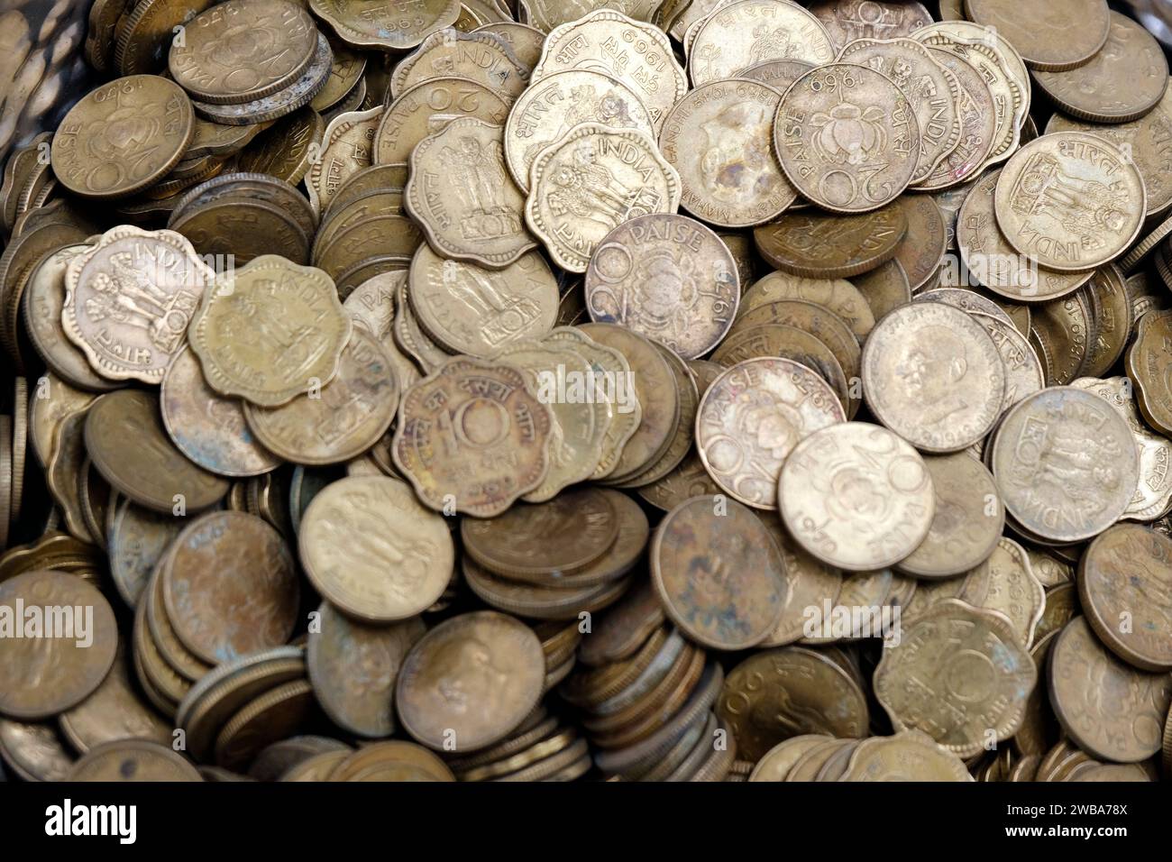 Indian Old vintage coins, vintage coin abstract with English & Indian ...