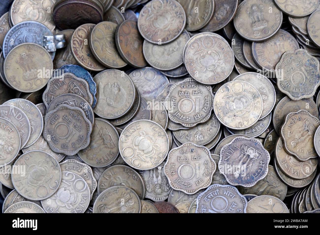 Indian Old vintage coins, vintage coin abstract with English & Indian ...