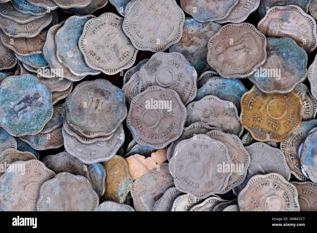 Indian Old vintage coins, vintage coin abstract with English & Indian ...