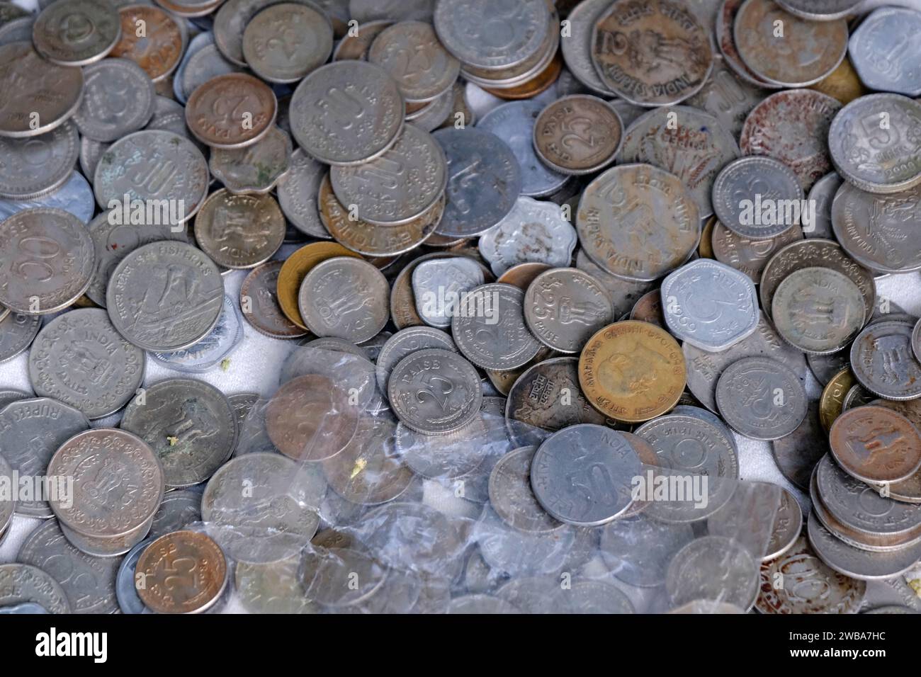 Indian Old vintage coins, vintage coin abstract with English & Indian ...