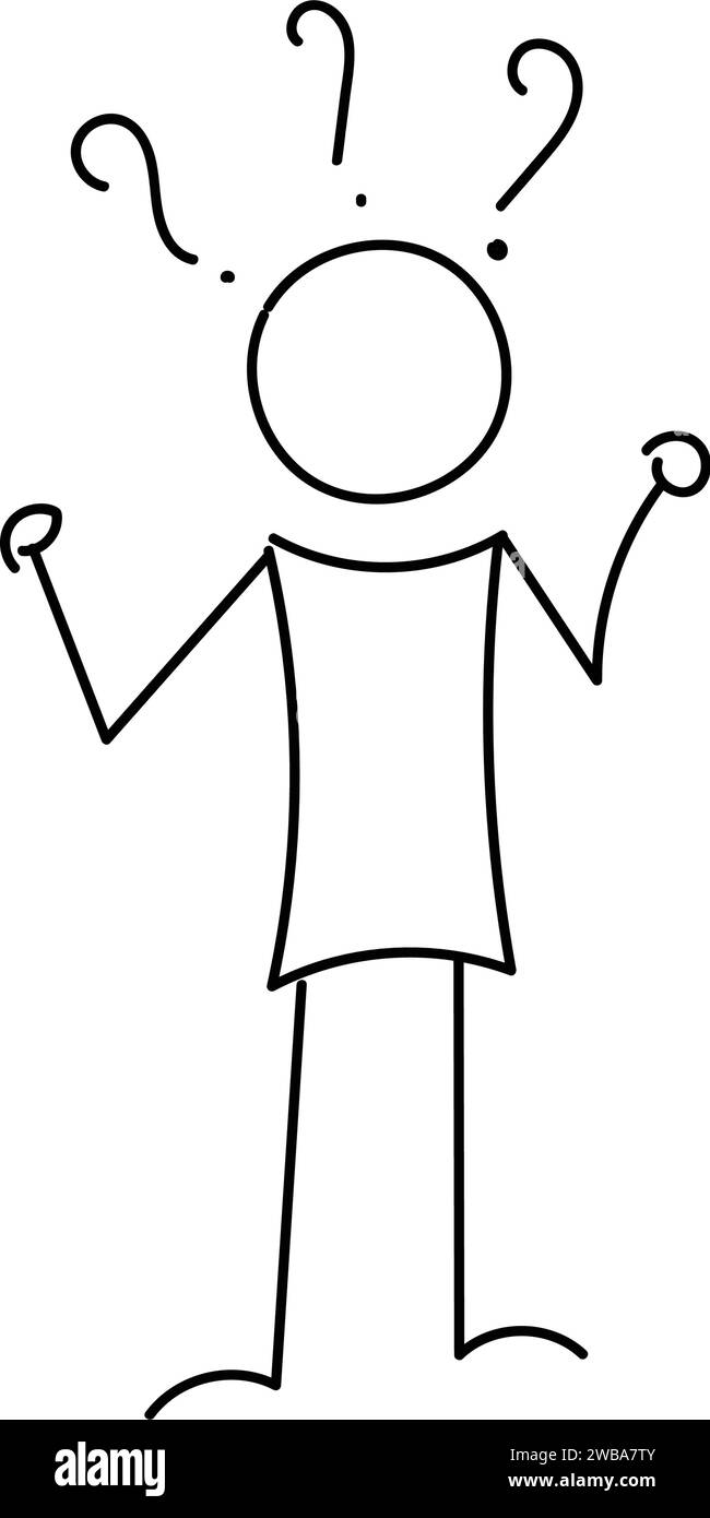 Hand drawn stickman Black and White Stock Photos & Images - Alamy